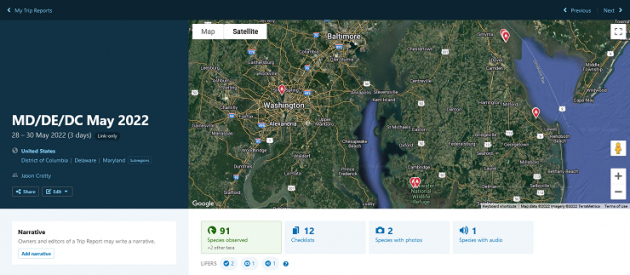 eBird Trip Reports - 10,000 Birds